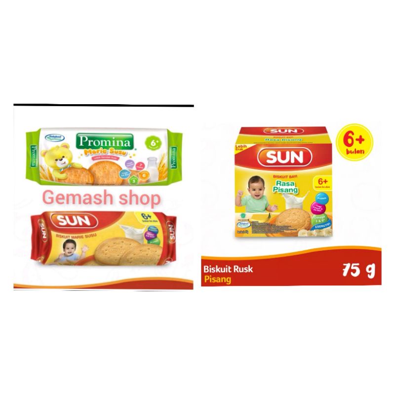 Jual Biskuit Marie/rusk Susu promina/sun - 75/80/150gr | Shopee Indonesia