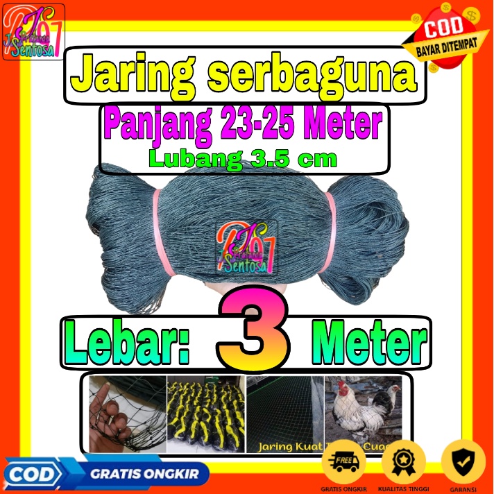Jual Jaring Kandang Ayam Lebar 3 Meter / Jaring Serbaguna / Jaring Burung / Jaring Taman ...