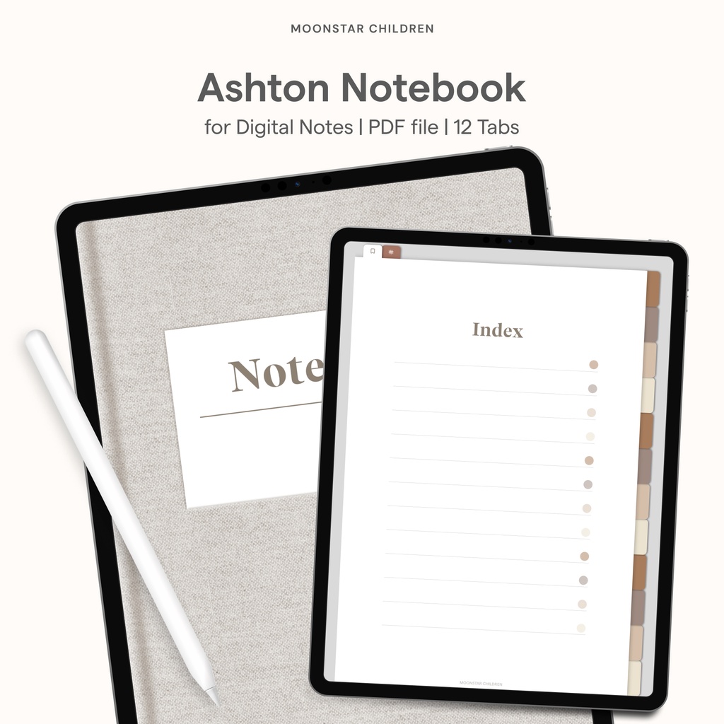 Jual Ashton Digital Notebook 12 Sections Tabs Chapters BuJo Journal ...