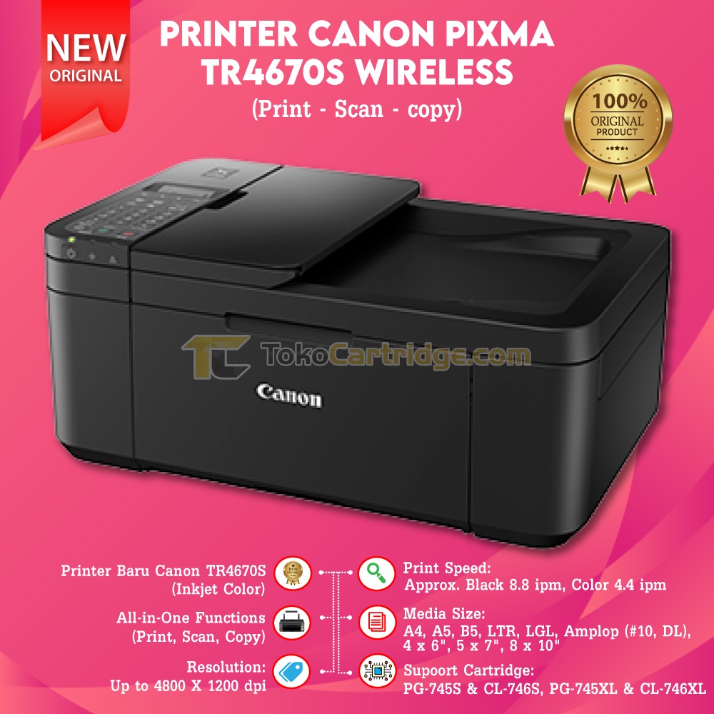 Jual Canon Pixma TR4670S / TR 4670 S WiFi Duplex All-in-One Printer ...