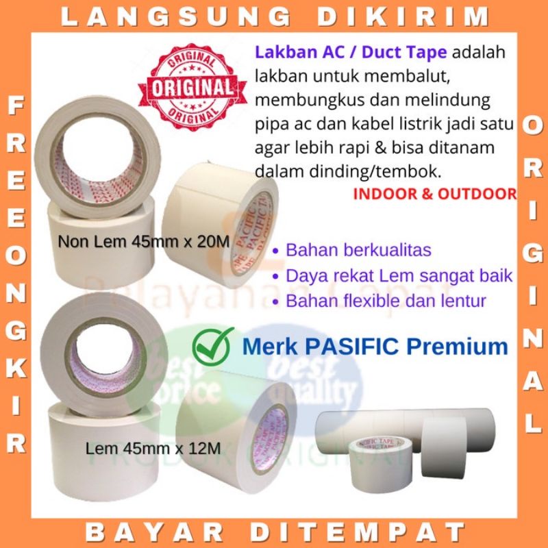 Jual Lakban AC Isolasi Pasific Premium Duct Tape AC Tipe Lem dan Non ...