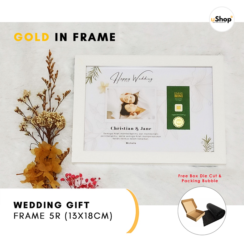 Jual Custom Gift Wedding Photo Frame 5R / Kado Pernikahan / Hadiah ...