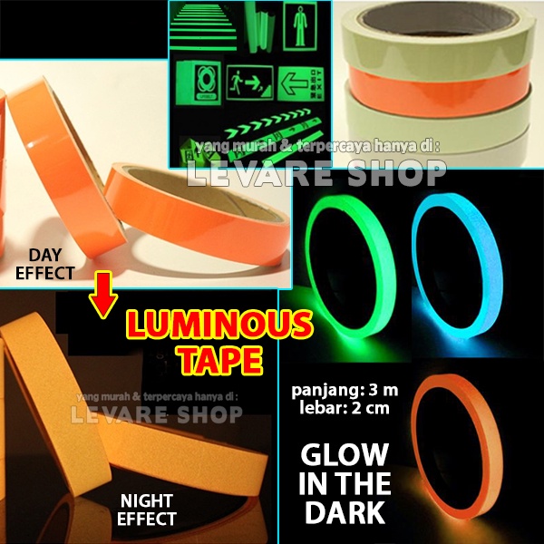 Jual Luminous Tape Stiker Selotip Solatip Isolasi Lakban Fosfor Glow in ...