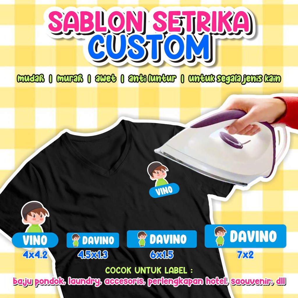 Jual Stiker Sablon Setrika | Stiker Kain | Stiker Nama Label | Label ...