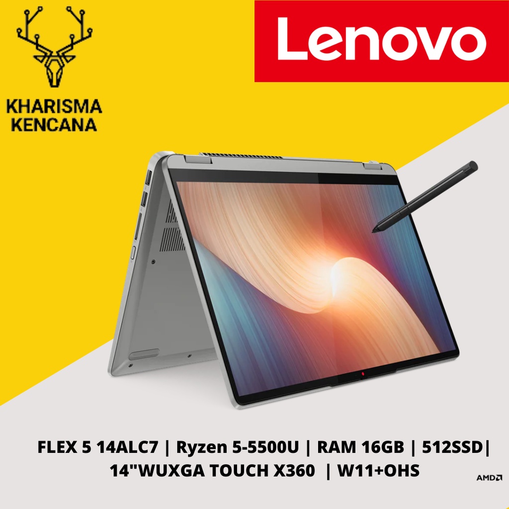 Jual LENOVO FLEX 5 14ALC7 Aaid abid Ryzen 5-5500U 16GB 512SSD 14.0 WUXGA Win11 OHS | Shopee ...
