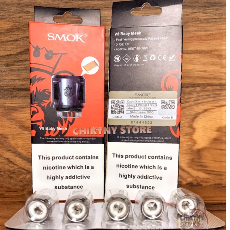 Jual TF V8 BABY MESH COIL RPM AUTHENTIC BY SMOK | Shopee Indonesia