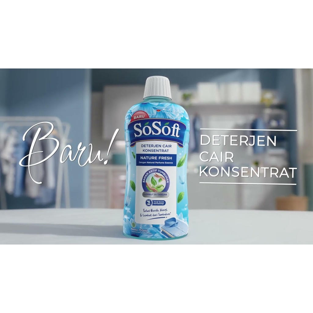 Jual Sosoft Liquid Detergent Botol Deterjen Cair 750mL ( Free Ongkir ...