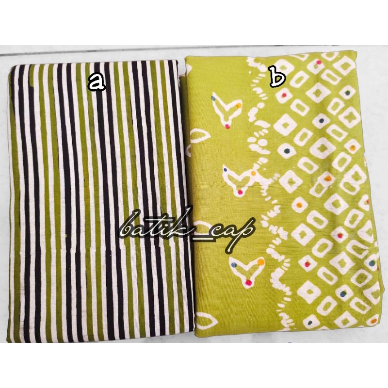 Jual Kain Batik Cap Garutan Mix Kain Jumputan Ijo Pupus Batik Cap Garis ...