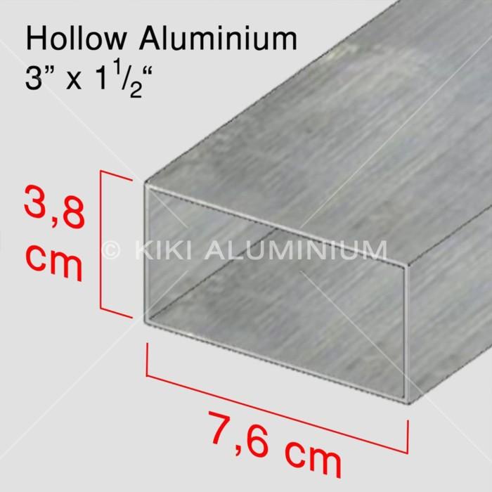 Jual Hollow Aluminium 38 x 76 mm x 3 meter u/ Jidar - Warna: Silver (MF ...