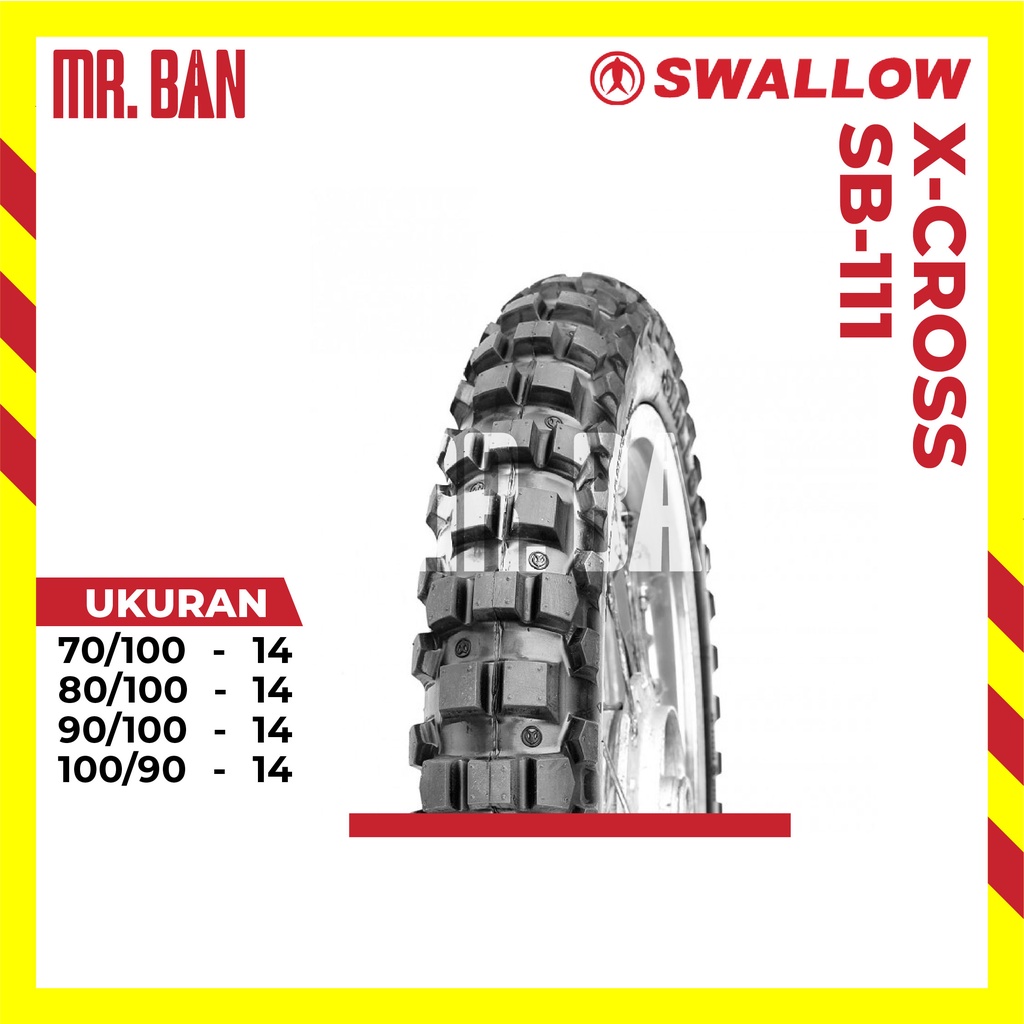 Jual BAN MOTOR TRAIL RING 14 SWALLOW X-CROSS SB-111 TUBETYPE 70/100 80/ ...