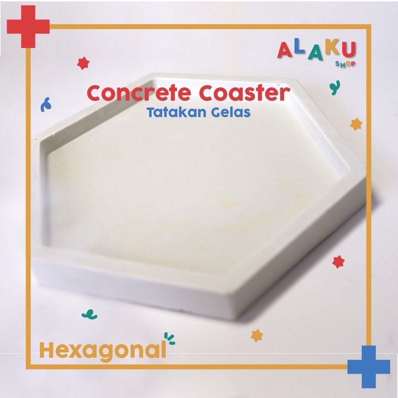 Jual Concrete Coaster Aesthetic Hexagonal / Tatakan Gelas / Tray ...