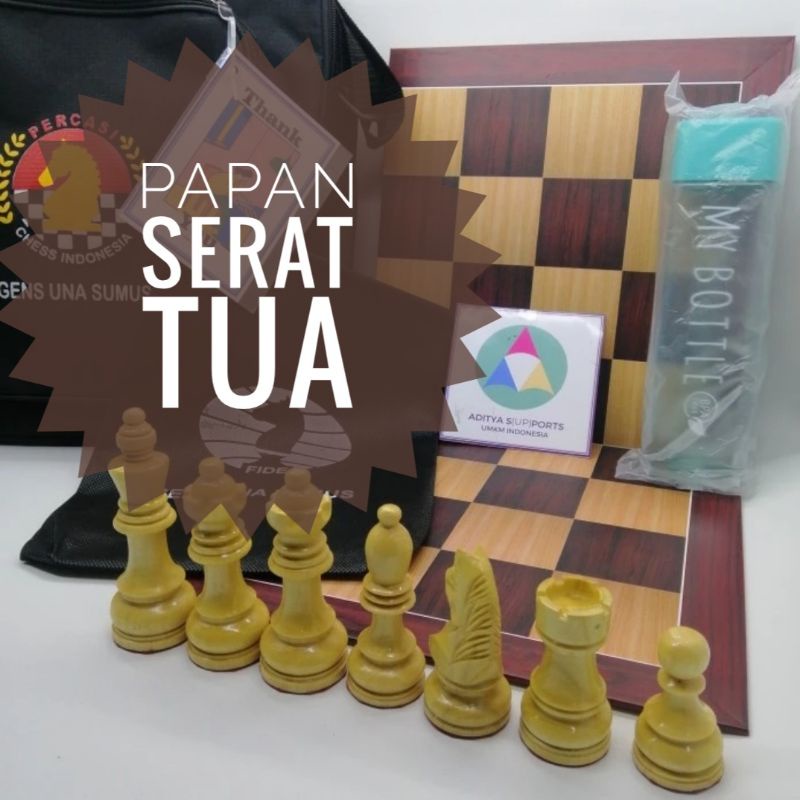 Jual Papan Catur Set Standar PERCASI Buah Kayu Mentaos Rapi Halus ...