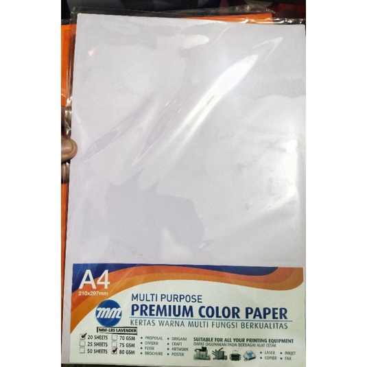 Jual Kertas Warna A4 / PaperFine 80GSM (1 pack isi 20 lembar) | Shopee ...