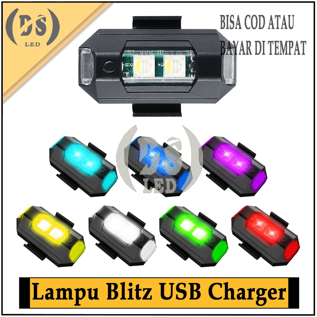 Jual Lampu LED Blitz USB Charger / Lampu sepeda kedip Banyak Mode ...