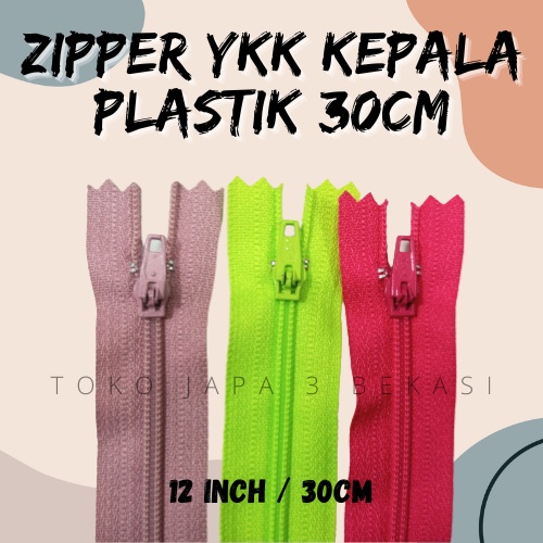 Jual RESLETING YKK KEPALA PLASTIK 30 CM / SIPER YKK 30 CM / ZIPPER BAJU DAN GAMIS(minimal ...