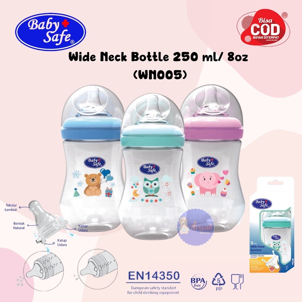 Jual Baby Safe - Botol Dot Susu Anak Bayi Dengan Dot Leher Lebar Motif ...