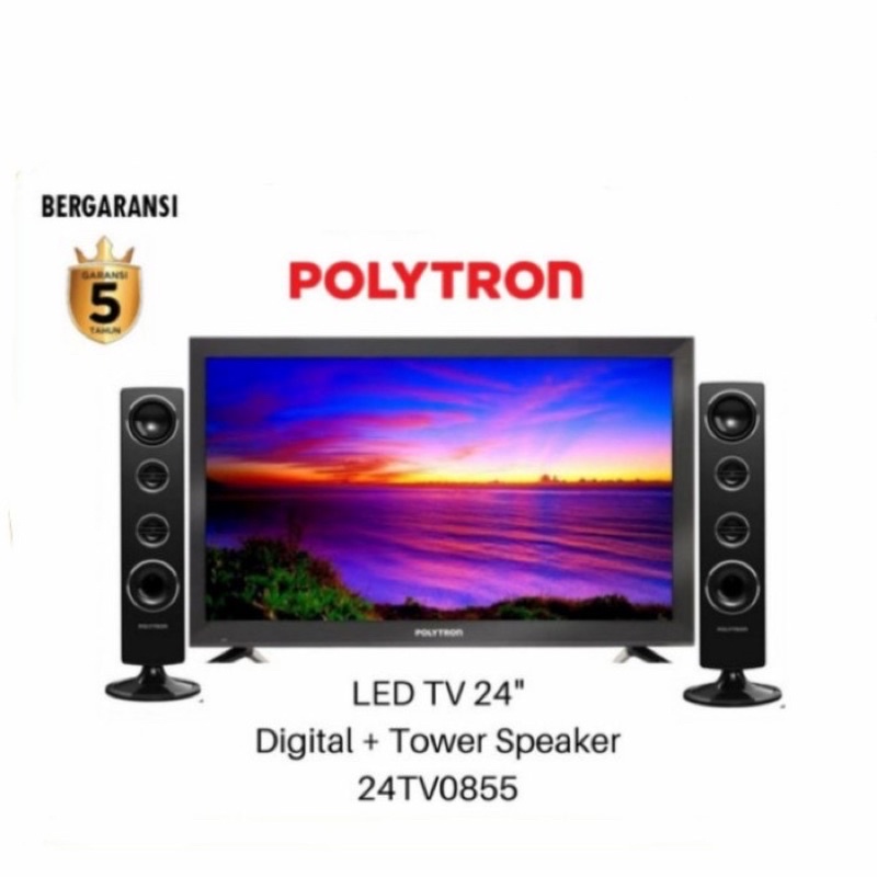 Jual LED TV POLYTRON PLD 24TV1855 Layar 24 inch + DVBT2 DIGITAL TV NEW | Shopee Indonesia