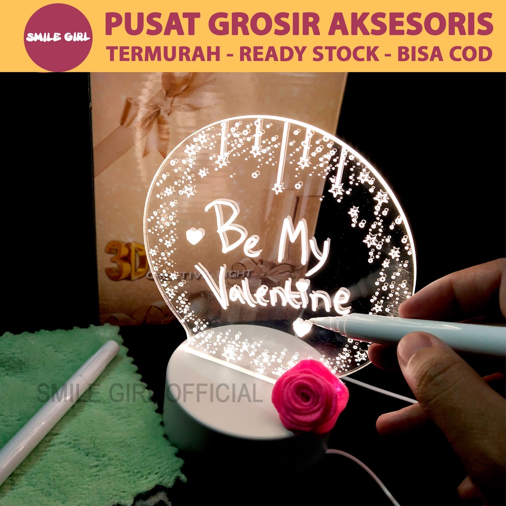 Jual SG | PUSAT GROSIR - Acrylic Note Board LED / Papan Tulis Acrylic ...
