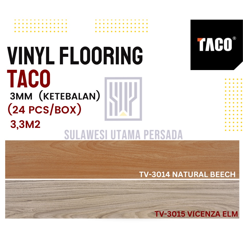 Jual VINYL LANTAI TACO MOTIF KAYU TACO VINYL 3MM | Shopee Indonesia