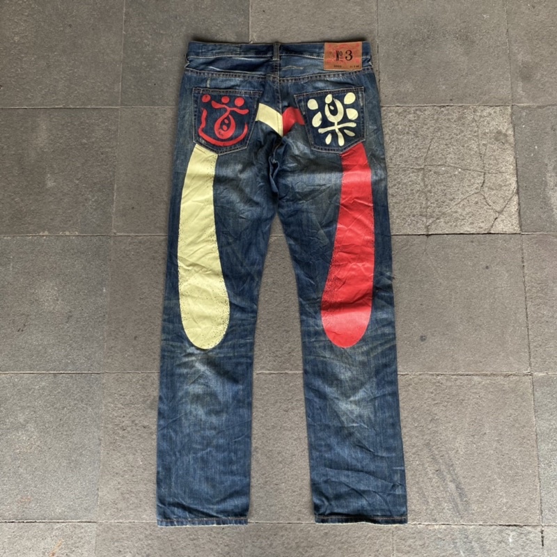 Jual Evisu Heritage Big Logo Red-Lemon | Shopee Indonesia