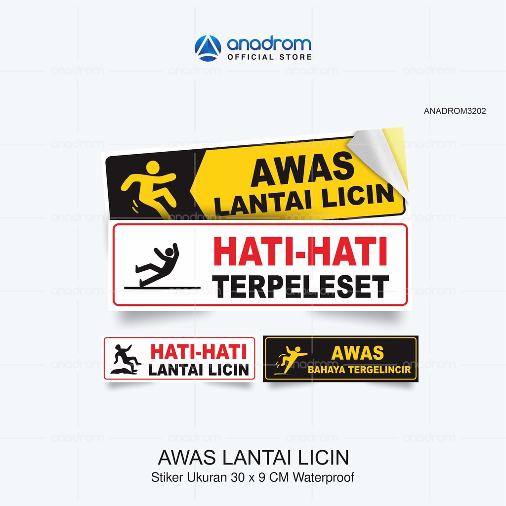 Jual Stiker Awas Lantai Licin I Size 30x9 Cm I Anadrom 3202 | Shopee ...