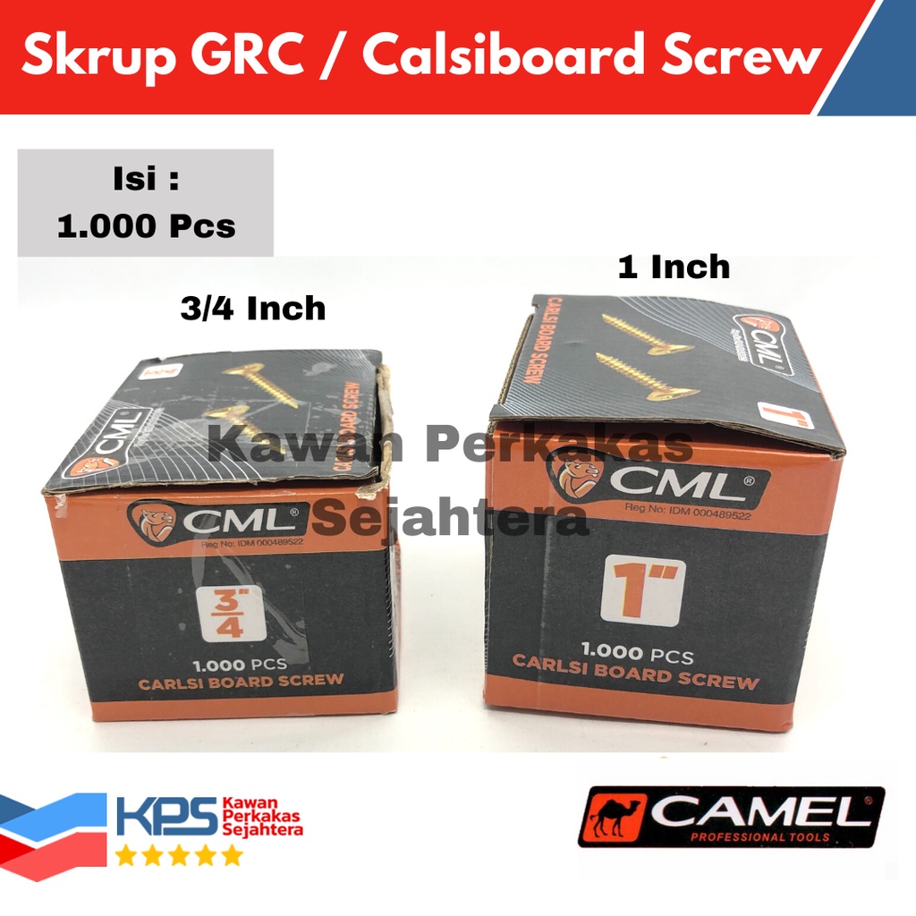 Jual CAMEL Skrup GRC Kalsiboard 6 x 3/4" (2 cm) | 6 x 1" (2.5 cm ...