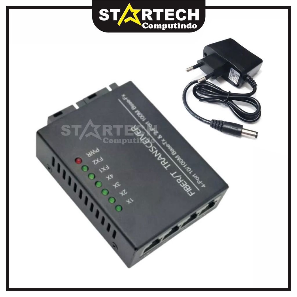 Jual Netlink Media Converter 2FO 4LAN 2 Port SC AB 4 LAN Switch Fiber ...