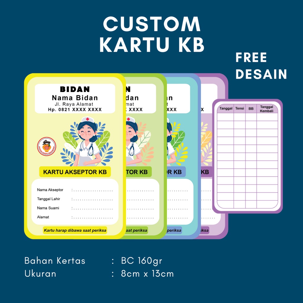 Jual Custom Kartu KB / Kartu Akseptor KB Custom | Shopee Indonesia