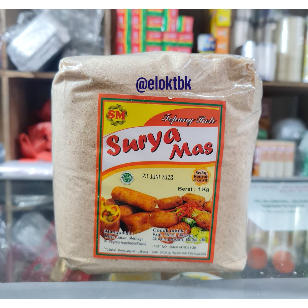 Jual Tepung Roti Halus Surya Mas Kemasan 1kg | Shopee Indonesia