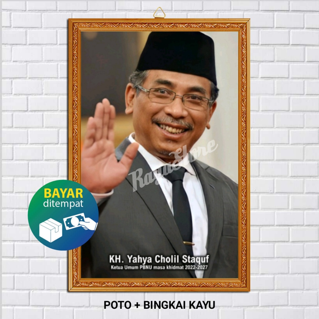 Jual POSTER POTO + BINGKAI KH YAHYA CHOLIL STAQUF / POSTER KH YAHYA ...