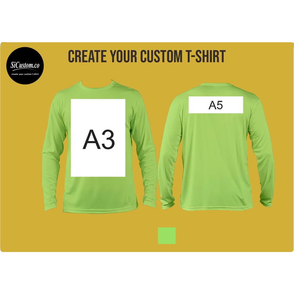 Jual Kaos Lengan Panjang Custom Sablon Kata-Kata / Gambar A3 + A5 ...