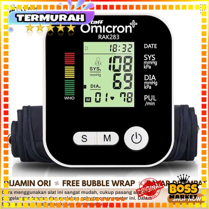 Jual Taff Omicron RAK283 Pengukur Tekanan Darah / Tensi Darah Tensimeter Digital RAK 283/ Blood ...