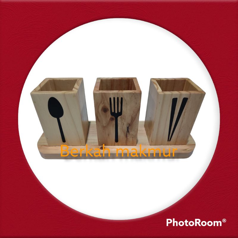 Jual Tempat sendok garpu sumpit aesthetic modern minimalis kayu/rak ...