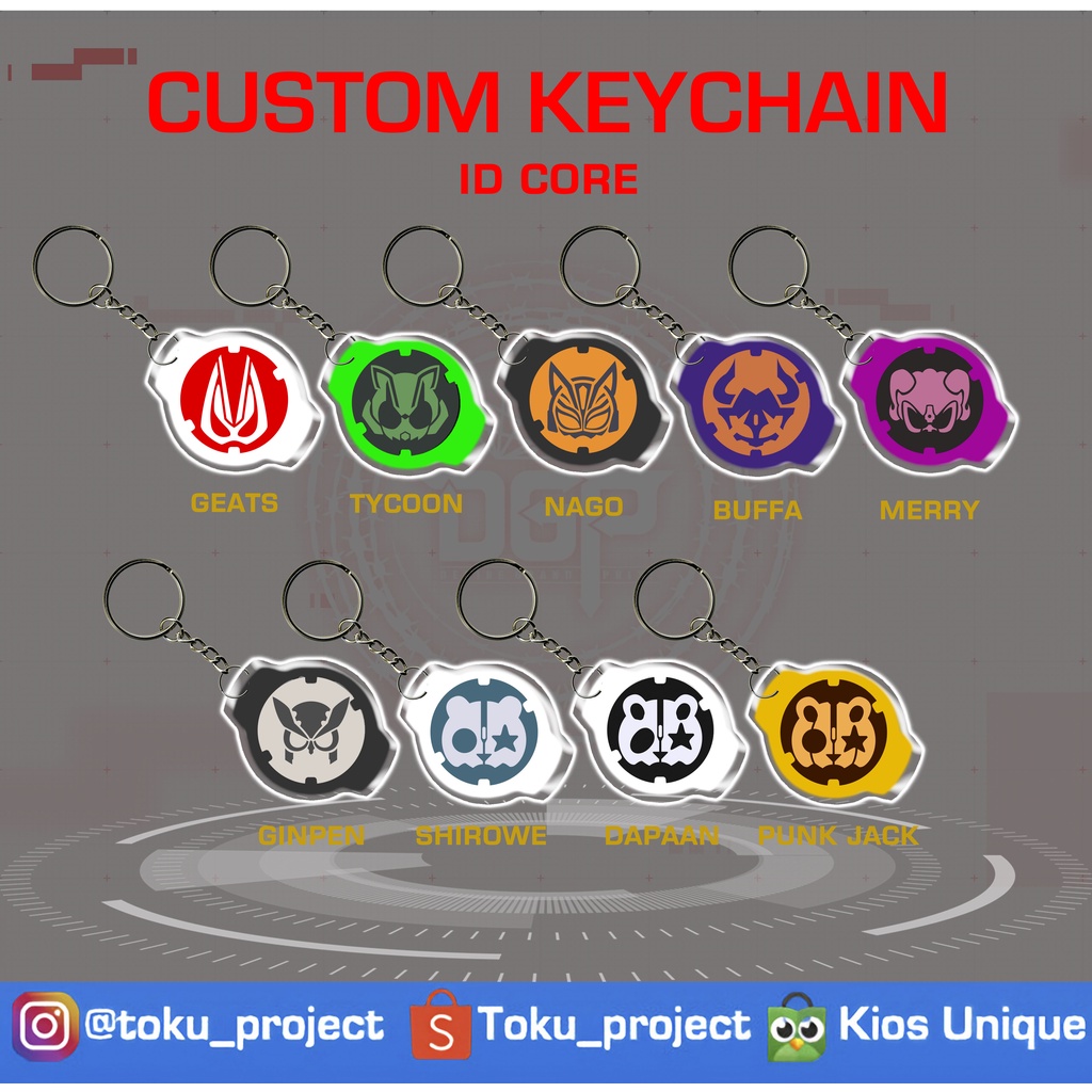 Jual Custom Keychain Id Core Kamen Rider Geats Tycoon Nago Buffa Merry ...