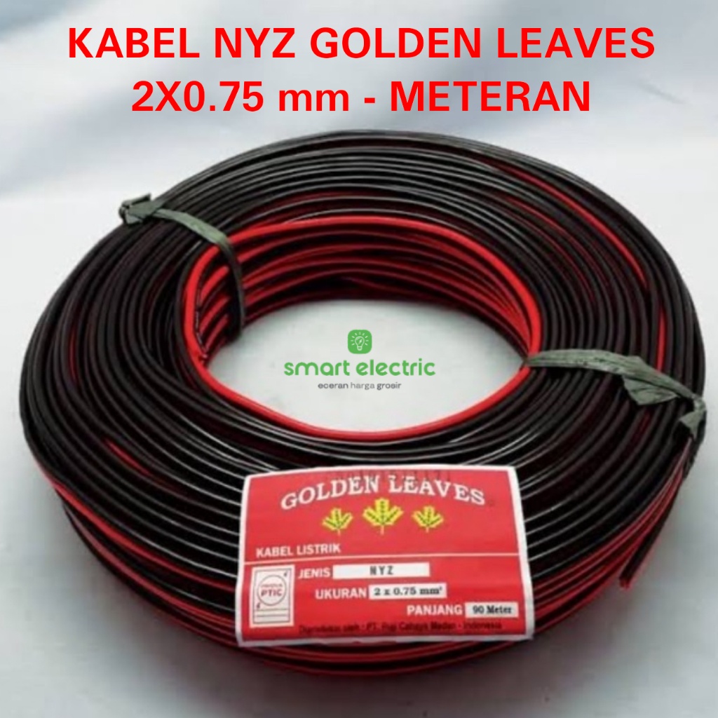 Jual Kabel Listrik NYZ Golden Leaves 2x0.75 mm Merah Hitam SNI ...