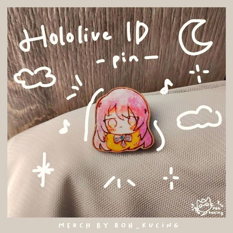 Jual [roh_kucing] Wooden Pin Hololive ID | Shopee Indonesia