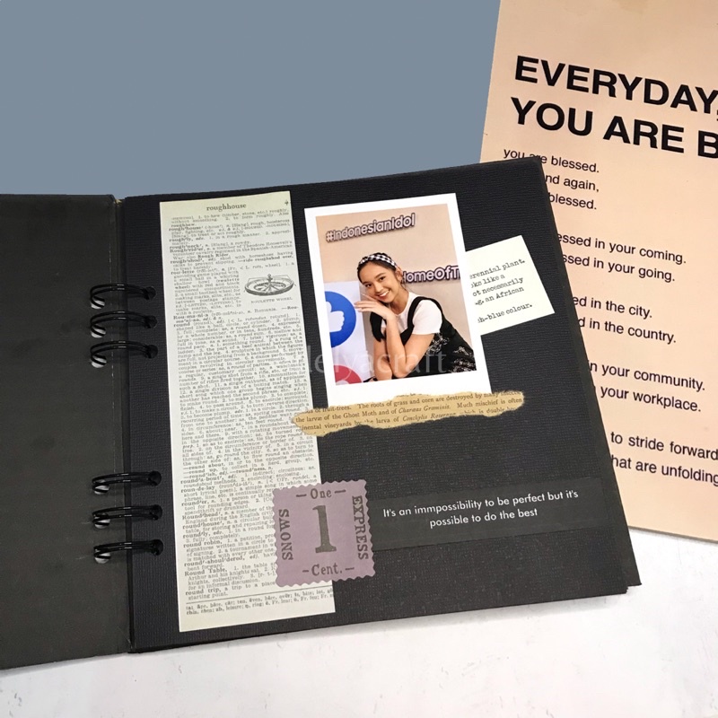 Jual VINTAGE SCRAPBOOK HITAM album foto estetik hadiah untuk cowok ...