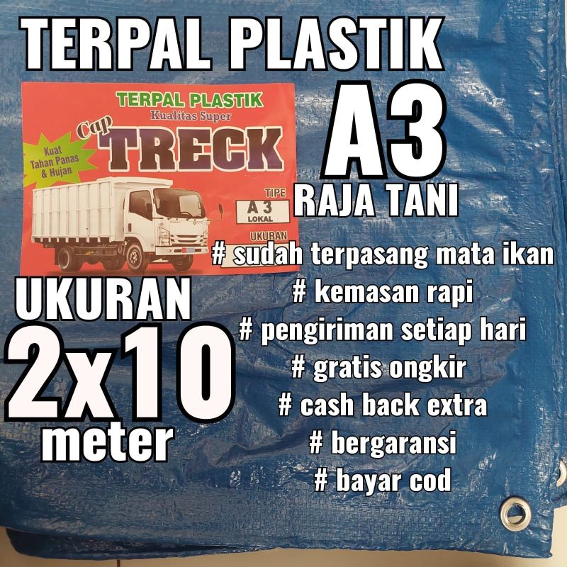 Jual Terpal plastik A3 ukuran 2x10 merk TRECK | Shopee Indonesia