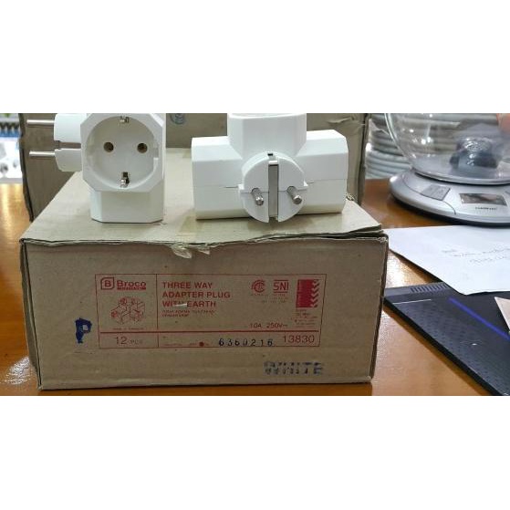 Jual STEKER T ARDE PERSEGI BROCO 13830 / COLOKAN 3 ARAH / STEKER 3ARAH ...