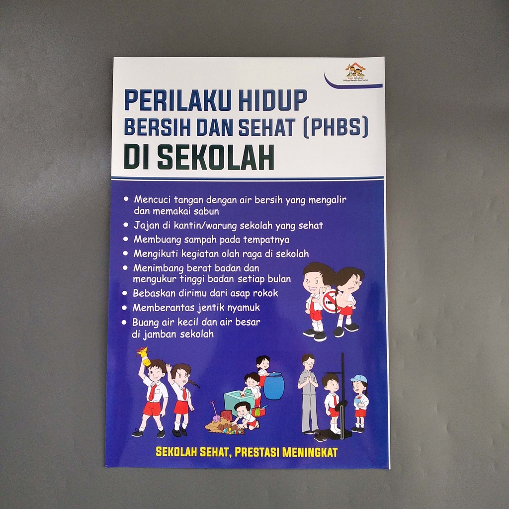 Jual Poster PHBS Sekolah Biru, Poster Edukasi Hidup Bersih dan Sehat di ...