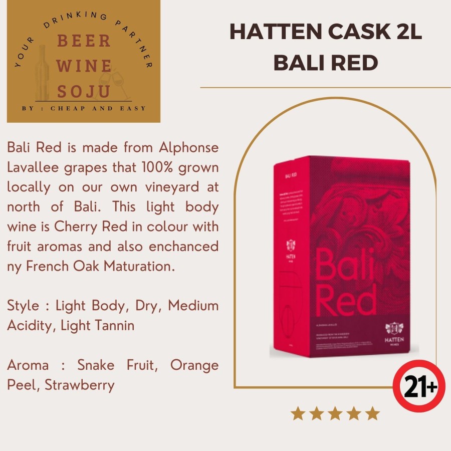 Jual HATTEN CASK WINE BALI RED 2 L | Shopee Indonesia