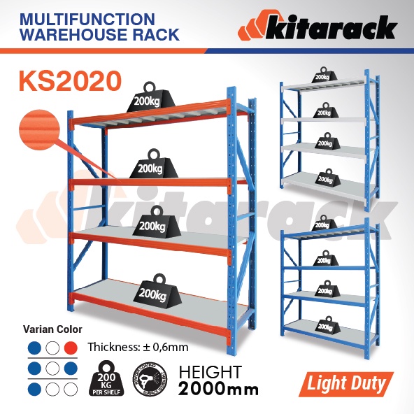 Jual KITARACK RAK BESI GUDANG MULTIFUNGSI RAK KS2020 RAK 4 SUSUN ...
