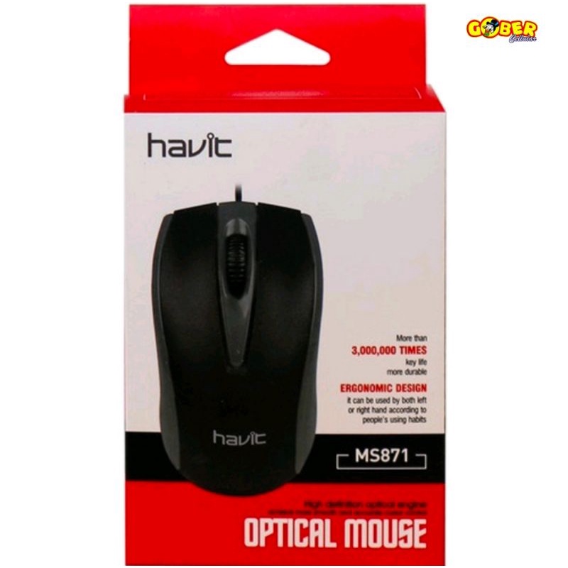 Jual MOUSE USB KABEL HAVIT MS871 HAVIT ERGONOMIK 1000Dpi | Shopee Indonesia