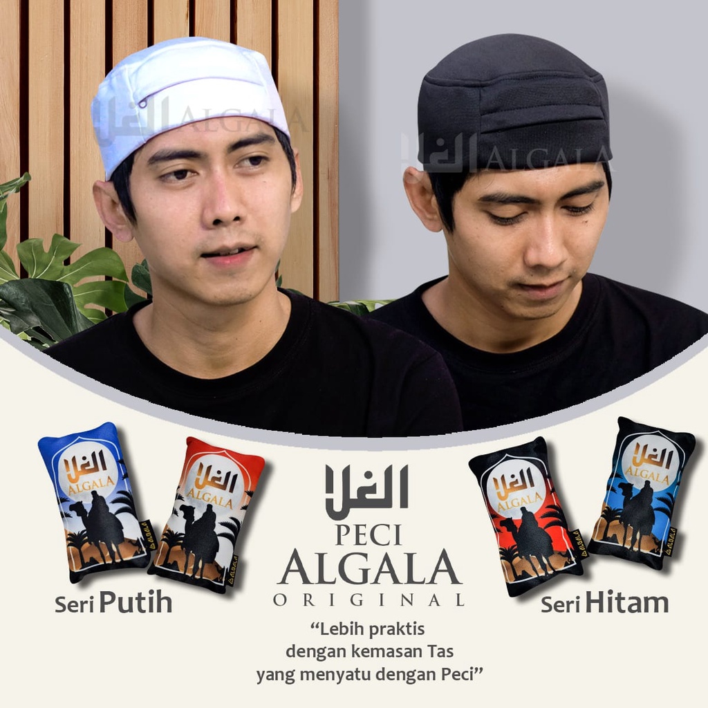 Jual Peci Kopiah Hitam Putih Pria Dewasa Unik Original Kopyah Travel ...
