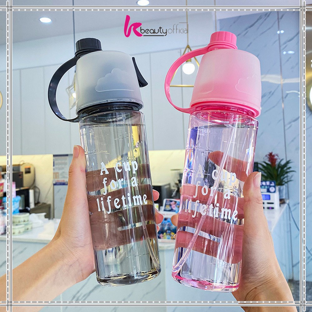 Jual KB-C730 Botol Minum Semprot 600ML Tumbler Minum Sport Spray Water ...