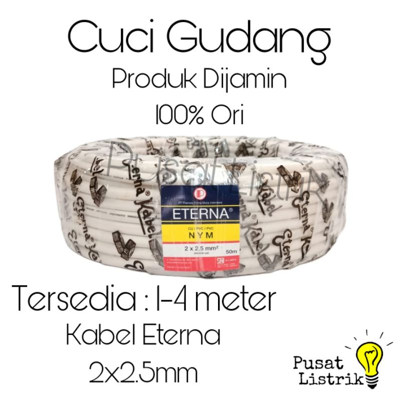 Jual Kabel Eterna 2x2,5mm NYM Kabel Listrik 2x2,5 Kawat Meteran CUCI GUDANG | Shopee Indonesia