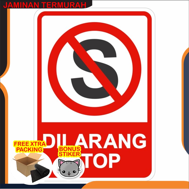 Jual Promo Rambu Stop Dilarang Berhenti 35cm x 50cm Plat Alumunium ...