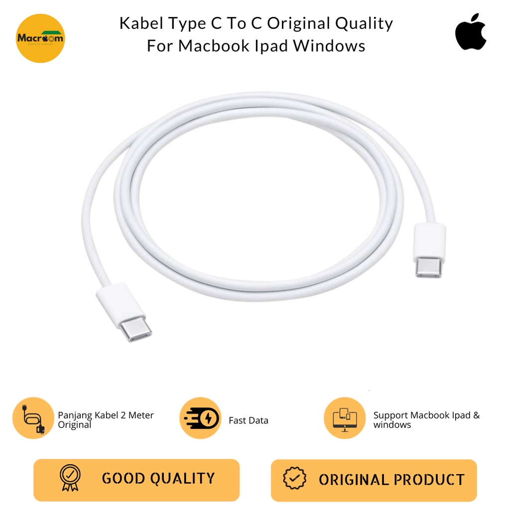 Jual Kabel Carger Charger Pro Air Type C to Type C 2 meter M1 M2 ...