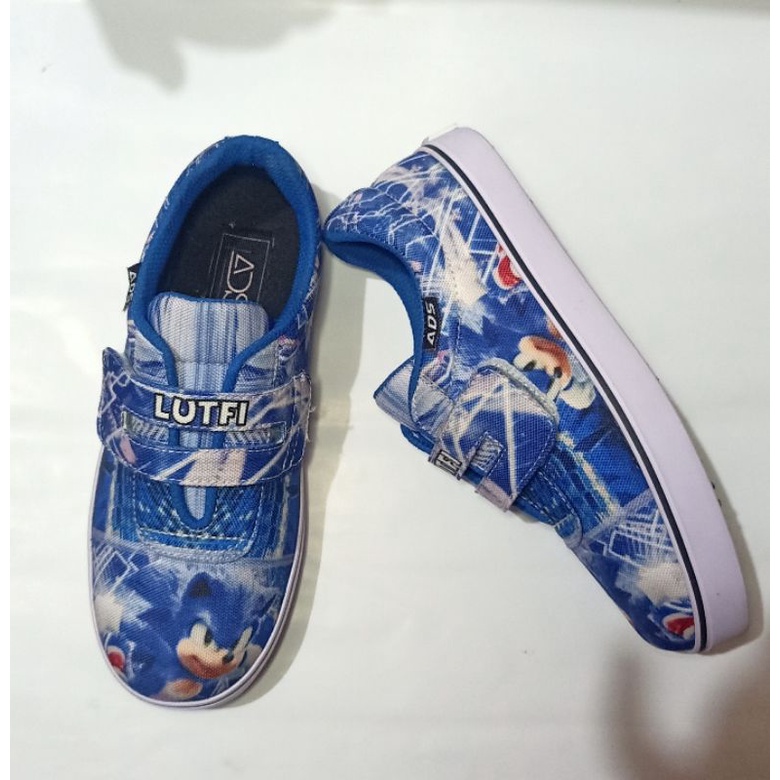 Jual ADS - sepatu anak karakter sonic, bisa cetak nama & foto. gratis ...