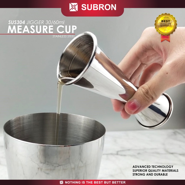 Jual SUBRON SUS304 Jigger Measure Cup Gelas Ukur 30/60ml Stainless ...